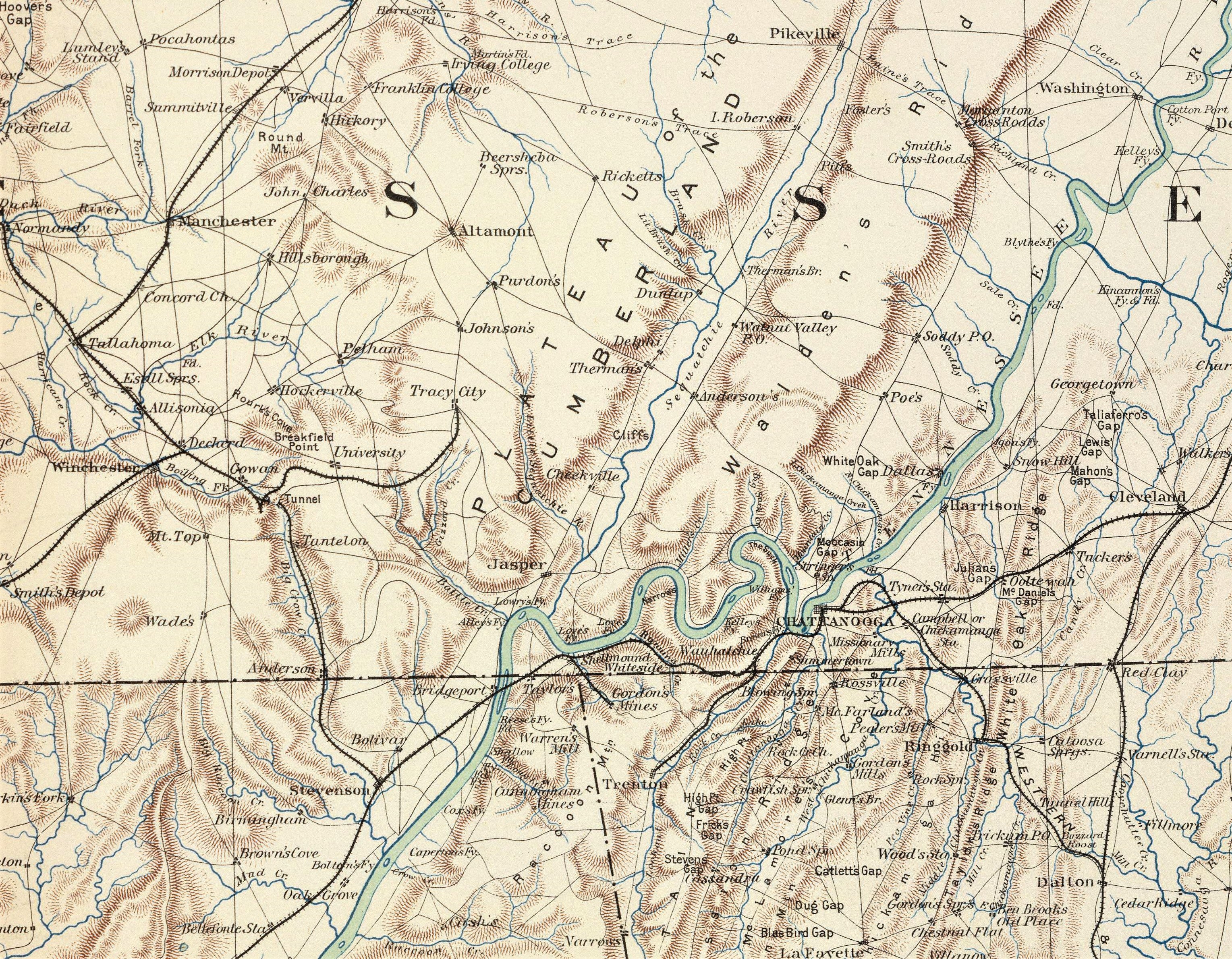 1864 Civil War Map – The Story of Marion County, Tennessee